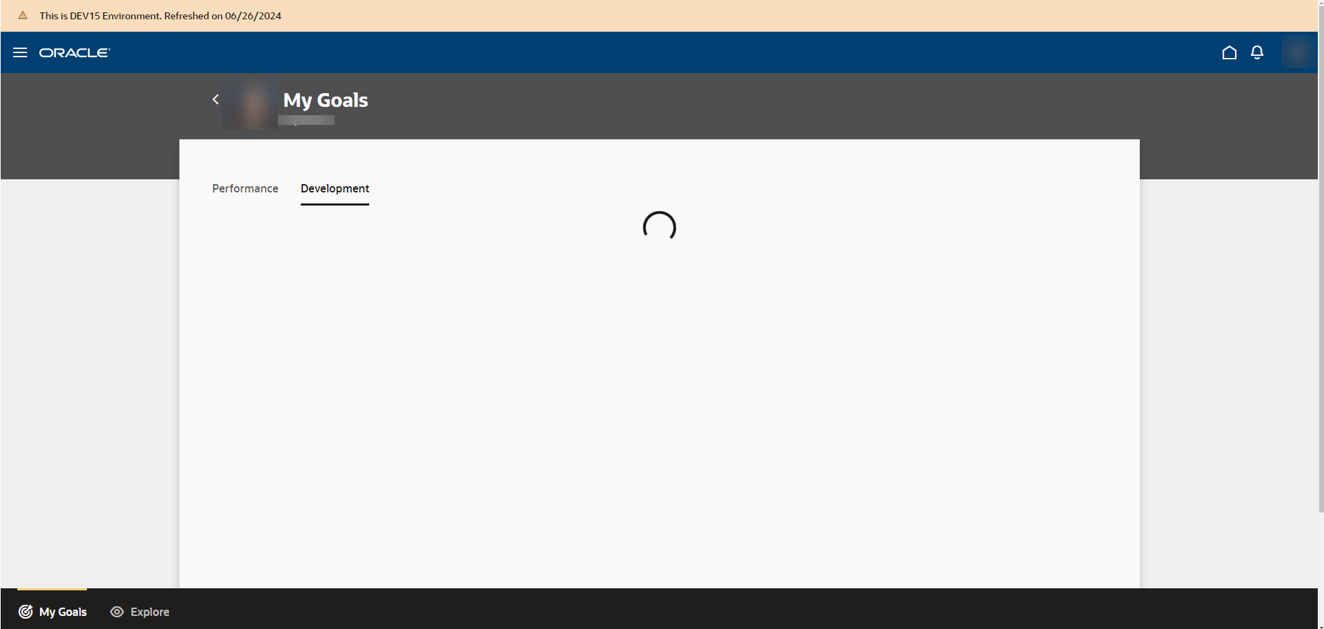 Goals Center - Development Goals - page just spins — Cloud Customer Connect