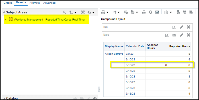 Absence Hours Missing In Processed Timecard Report — Cloud Customer Connect