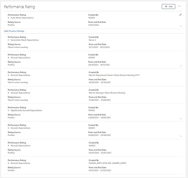 Bip Report Performance And Potential Rating — Cloud Customer Connect