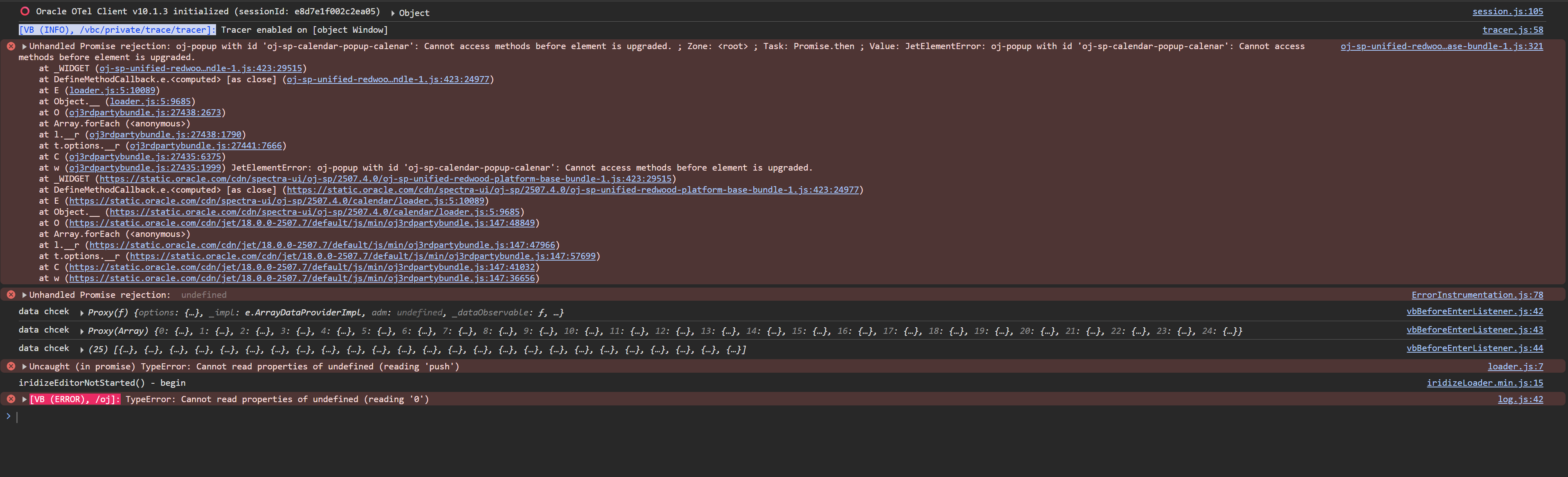 oj-sp-calendar doesn't display events — Cloud Customer Connect