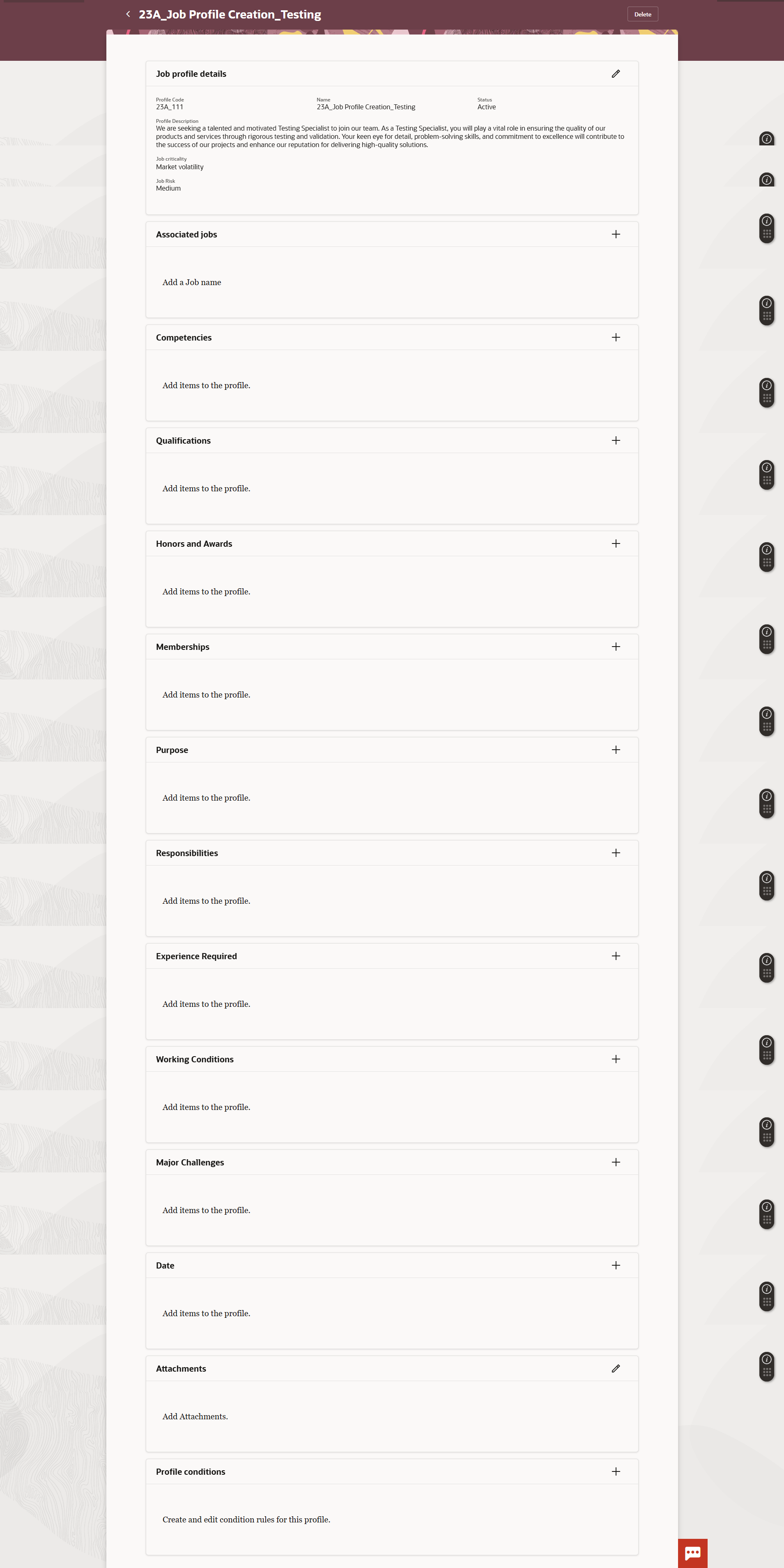 Work Requirement Section Is Not Available In Edit Position Profile Redwood Page — Cloud Customer