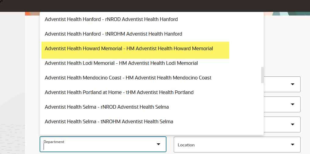 Department LOV in Create Work Relationship is different than Change Assignment - can this be ...