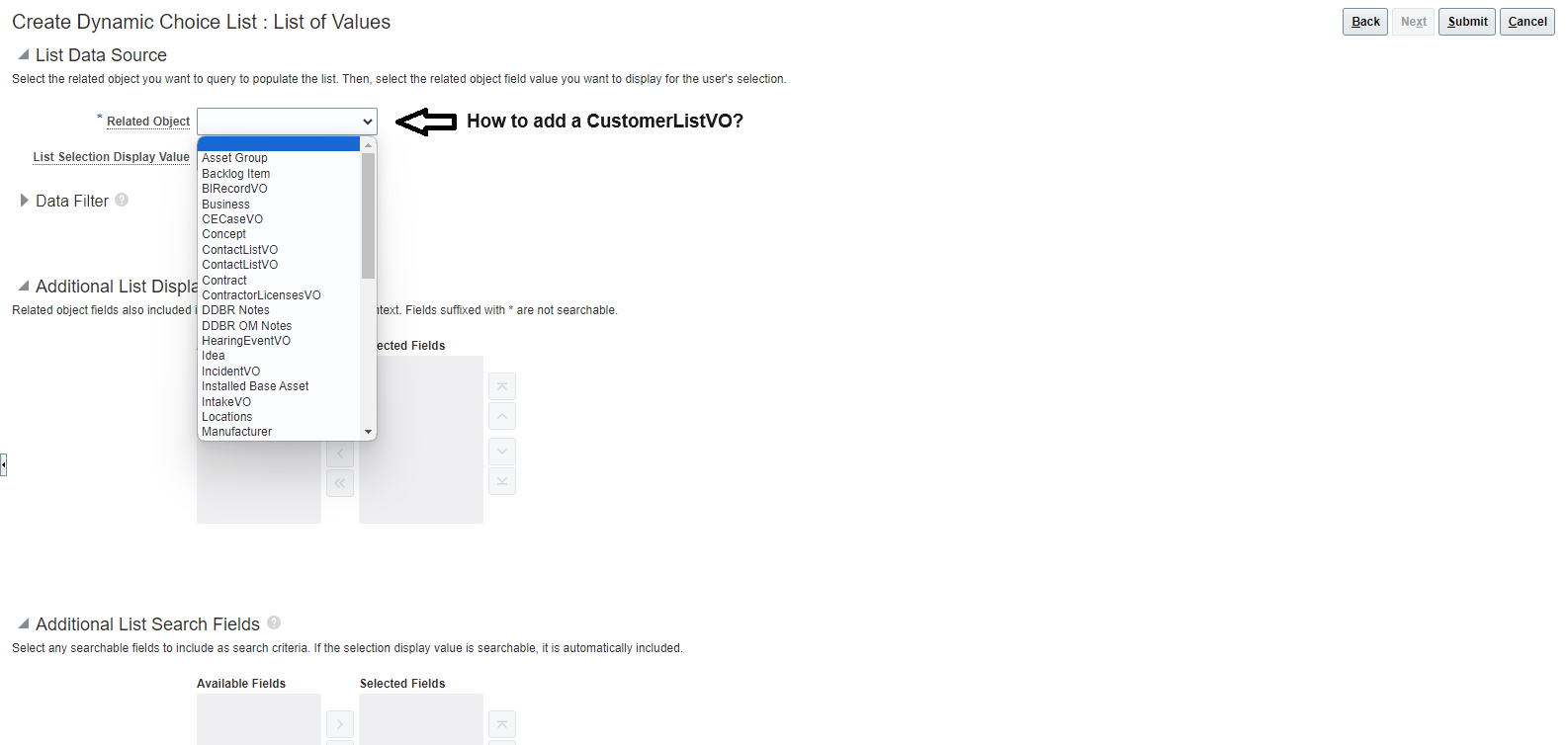 How to create in page composer a Dynamic Choice Lists using a Customer LOV? — Cloud Customer Connect