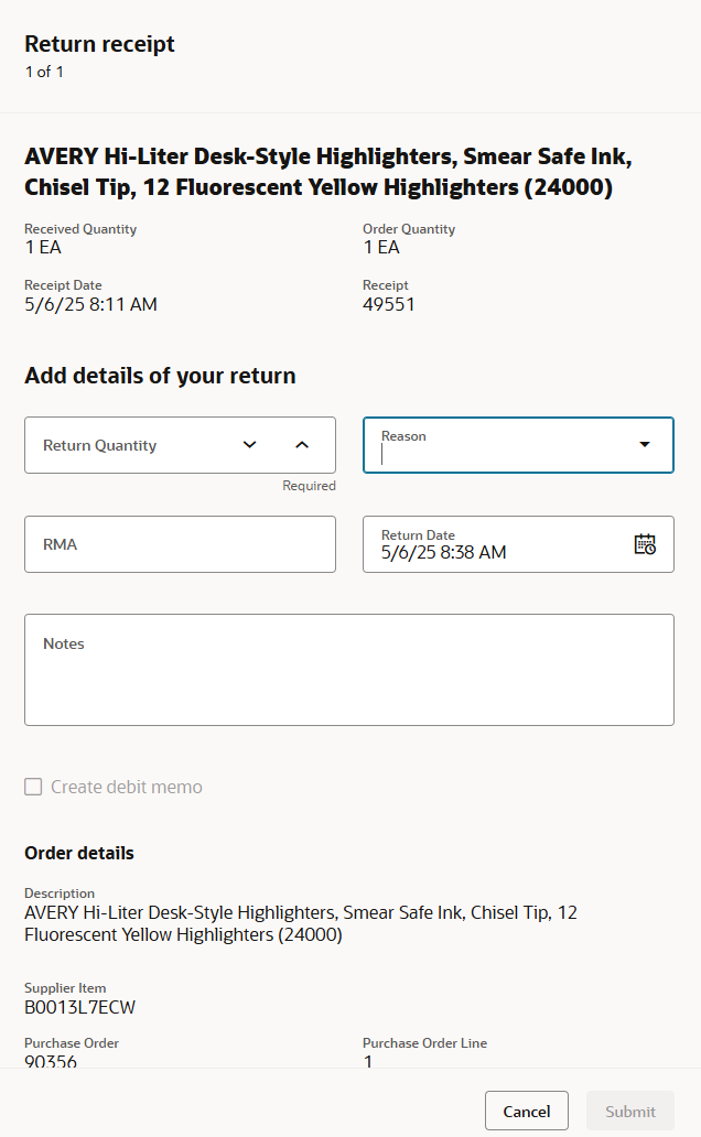How To Make List Of Values Populate For Return Reason In Redwood My Receipts New — Cloud