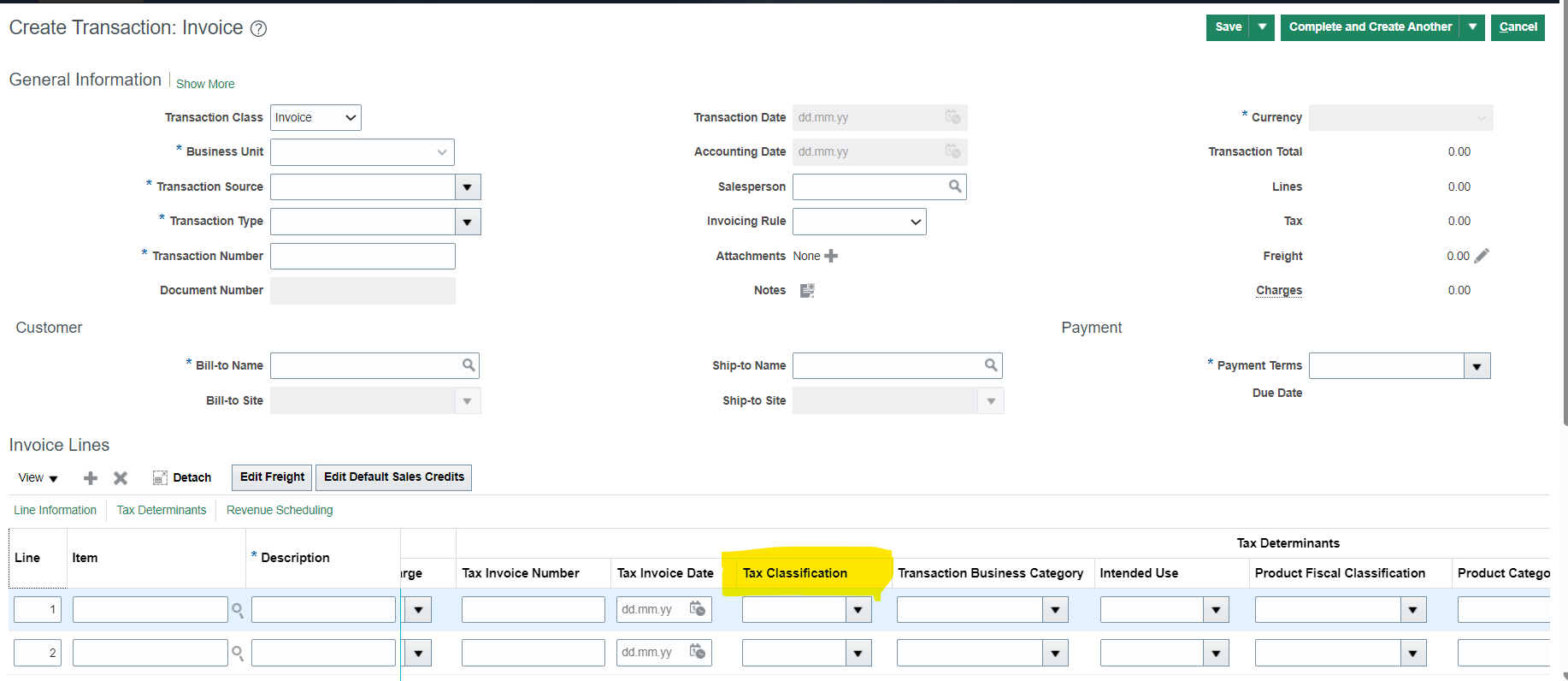 How to Make Mandatory for TAX filed in AR Transaction Lines — Cloud ...