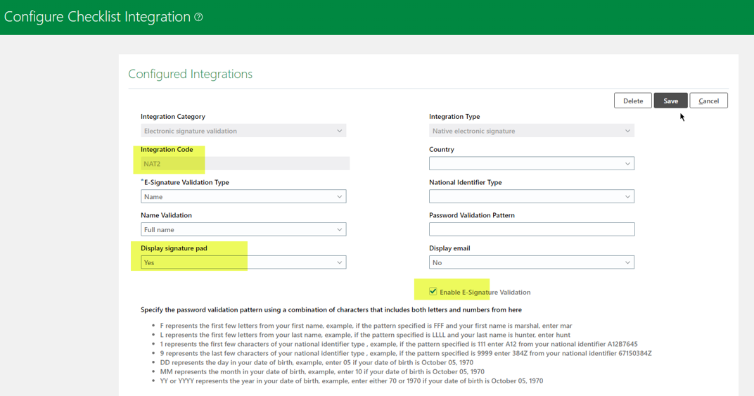Issues while configuring Native signature task — Cloud Customer Connect
