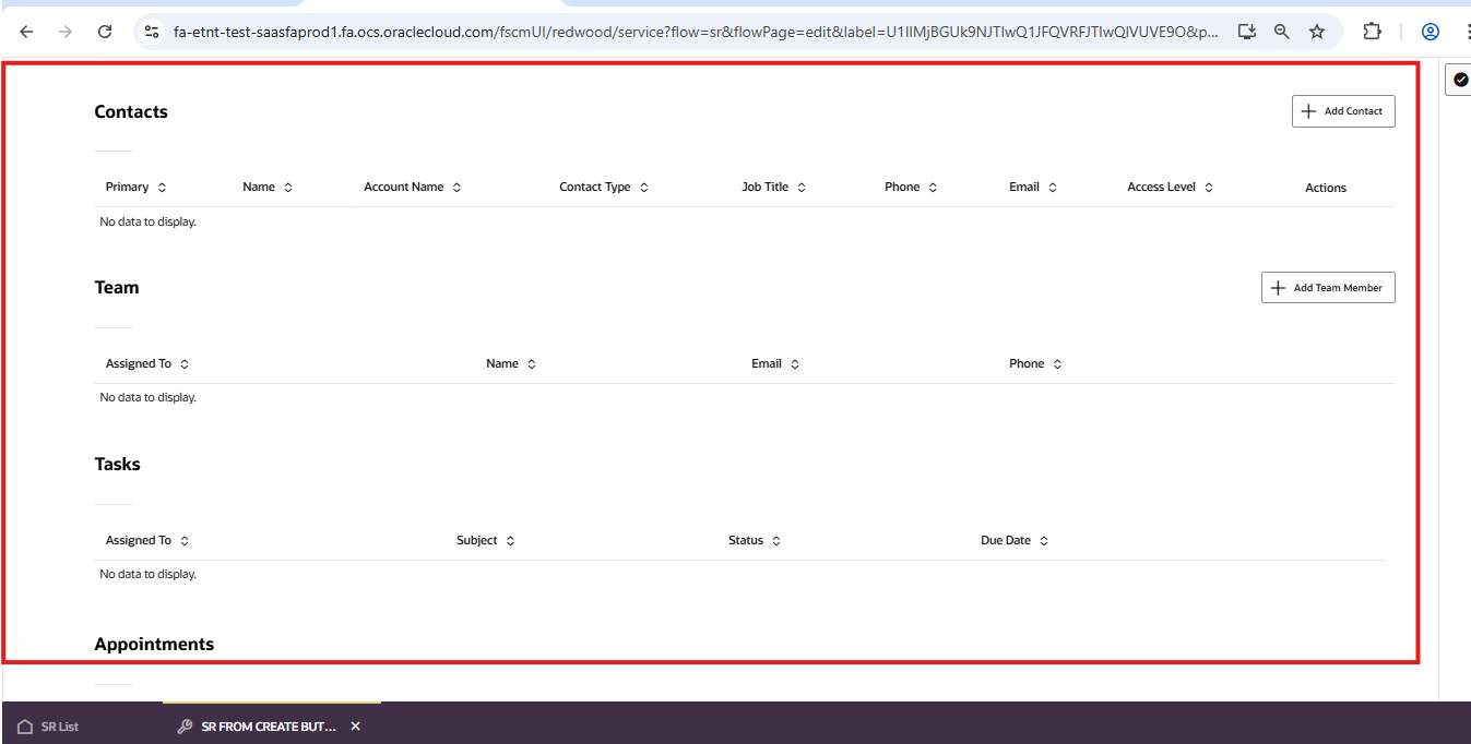 Redwood How To Remove Few Sections In Sr Edit Page — Cloud Customer Connect