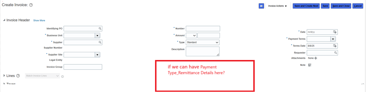 Is it possible to enable "Payment Type_Remittance Details" at Invoice ...