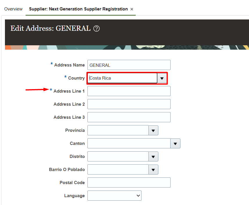 Remove required fields in supplier address — Cloud Customer Connect