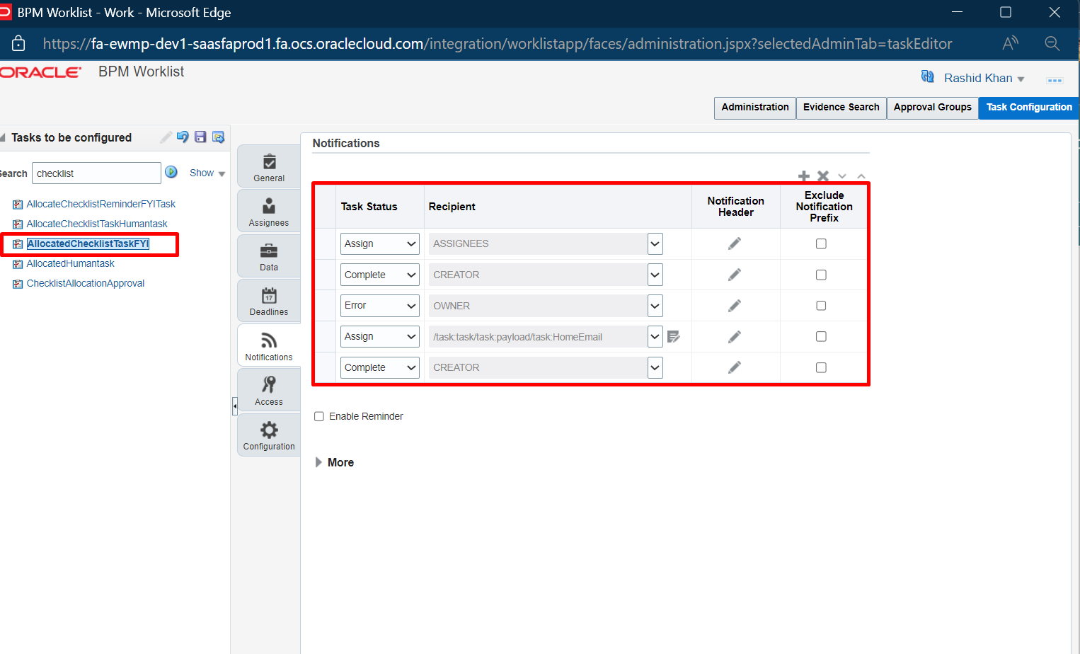 Survey Checklist Hr Notification — Cloud Customer Connect
