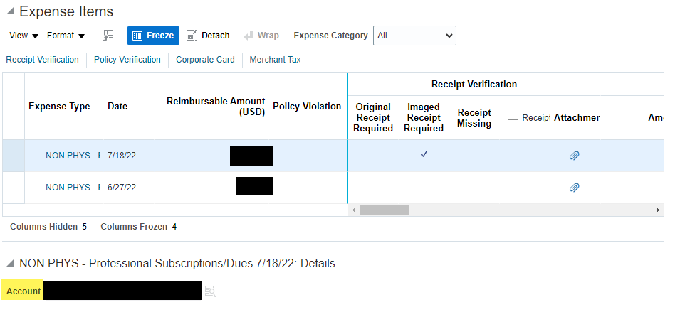Add Expense Account Segments to Printable Expense Report — Cloud ...