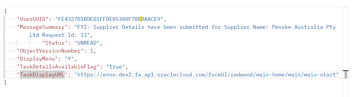 Custom bell notification in Oracle ERP — Cloud Customer Connect