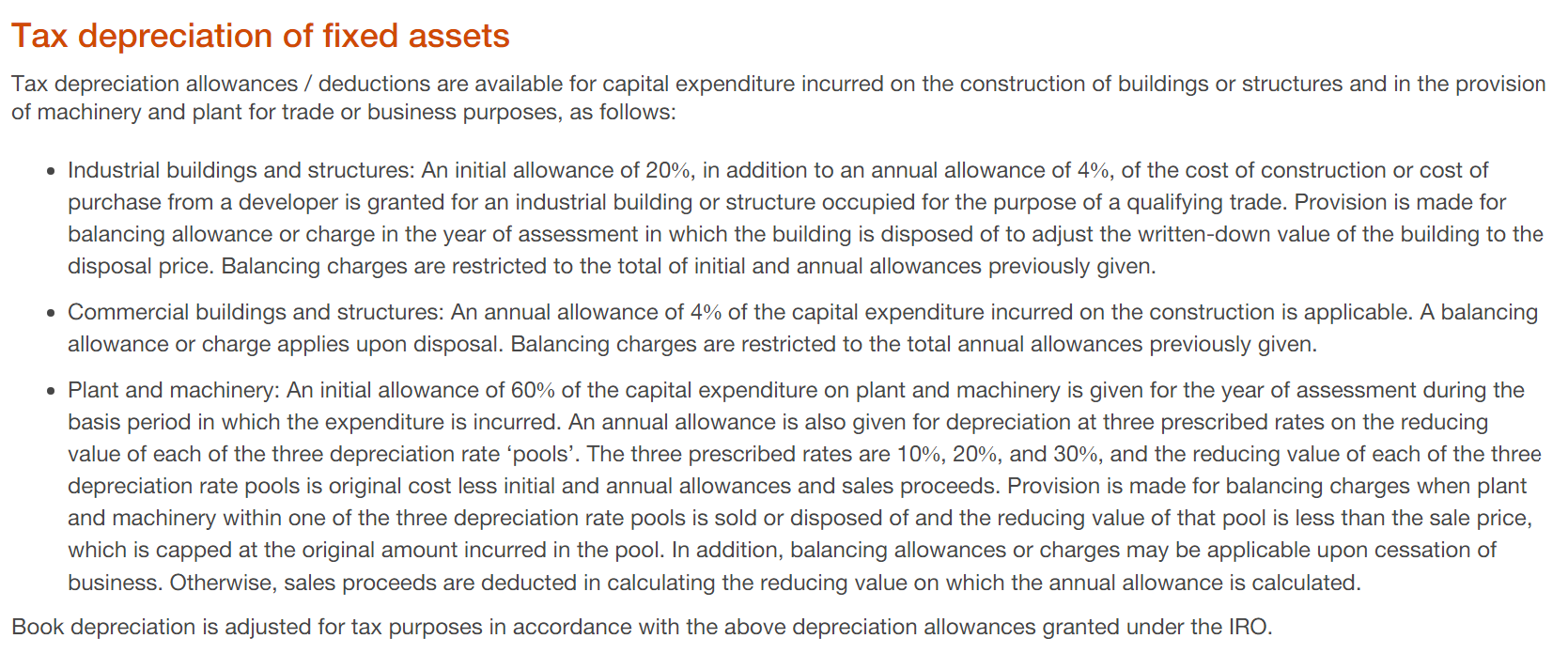 Initial Allowance Calculation in Fixed Assets Taxbook in Hong Kong ...
