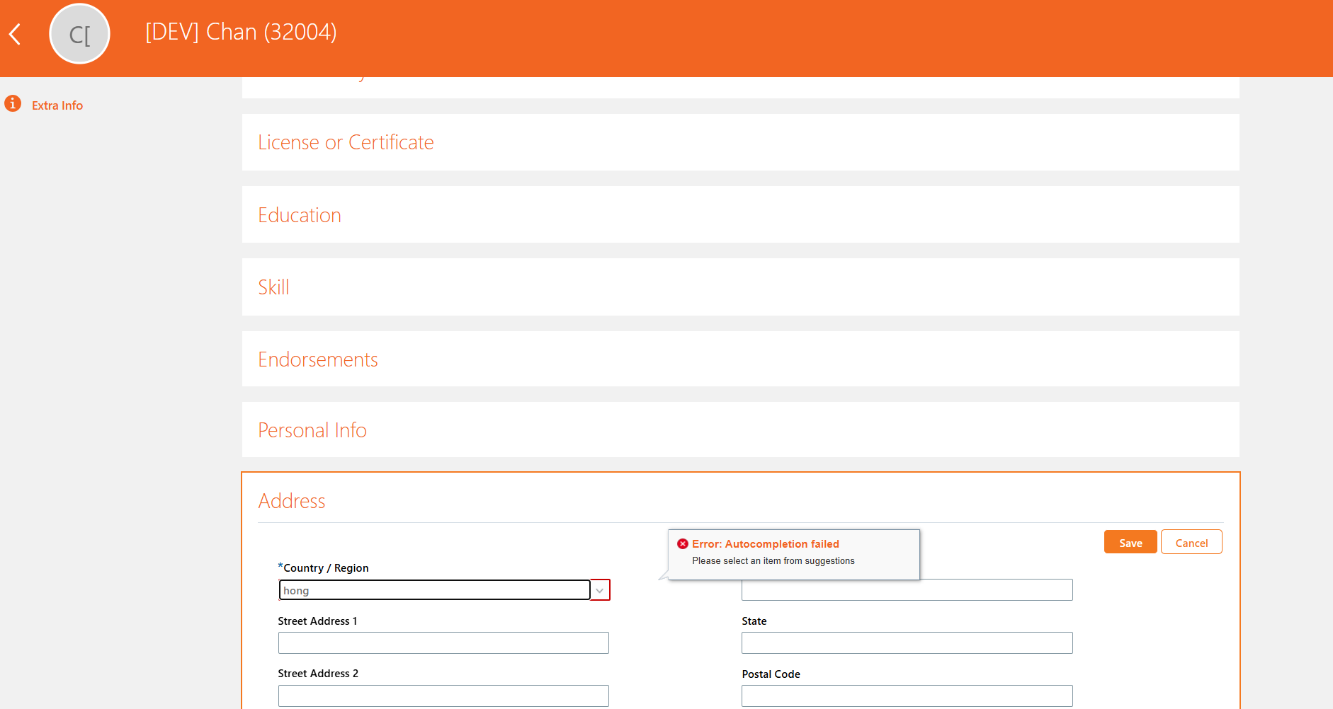 Recruiting Agency create candidate with Address got Error ...