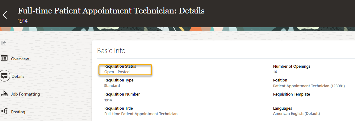 Update Screening Services On Job Requisition — Cloud Customer Connect
