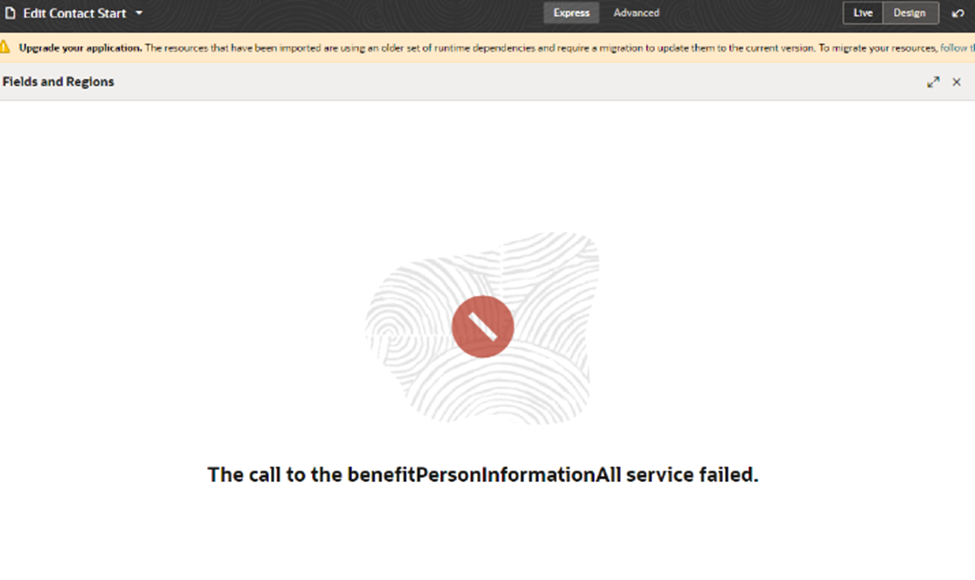 Error in VBS - Family&Emergency Contacts- The call to the ...