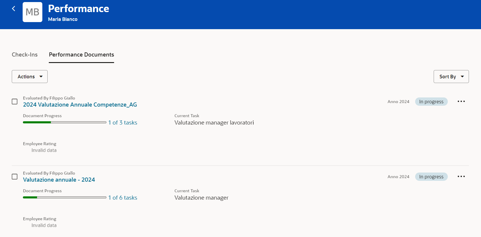 Why I can't view ADD button in Performance Documents page? — Cloud Customer Connect