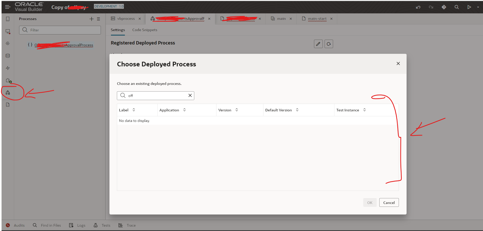 Unable To Find The Deployed Process In The Processes List In Visual Builder — Cloud Customer Connect