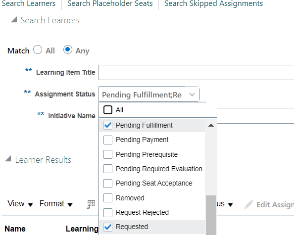 Difference between Assignment status "Pending fulfillment" and status ...