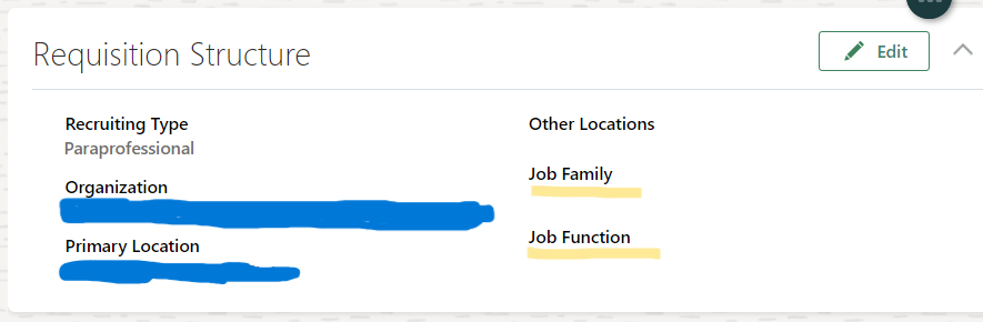 Job Function and Job Family not appearing on Requisition — Cloud ...