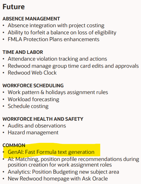 Genai Fast Formula Text Generation In Future Roadmap — Cloud Customer Connect