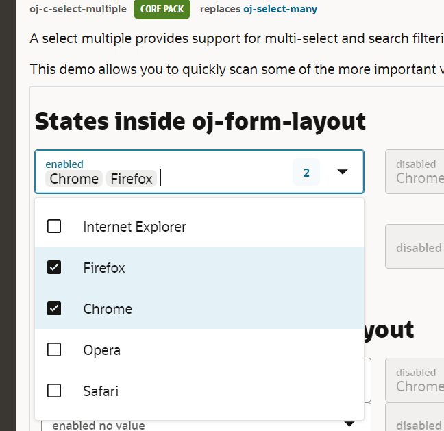 Oj C Select Multiple Component Behaves Different From The Cookbook — Cloud Customer Connect