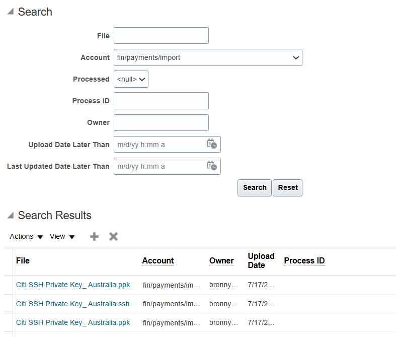 Client Private Key File is blank for transmission configuration using the File Import and Export ...