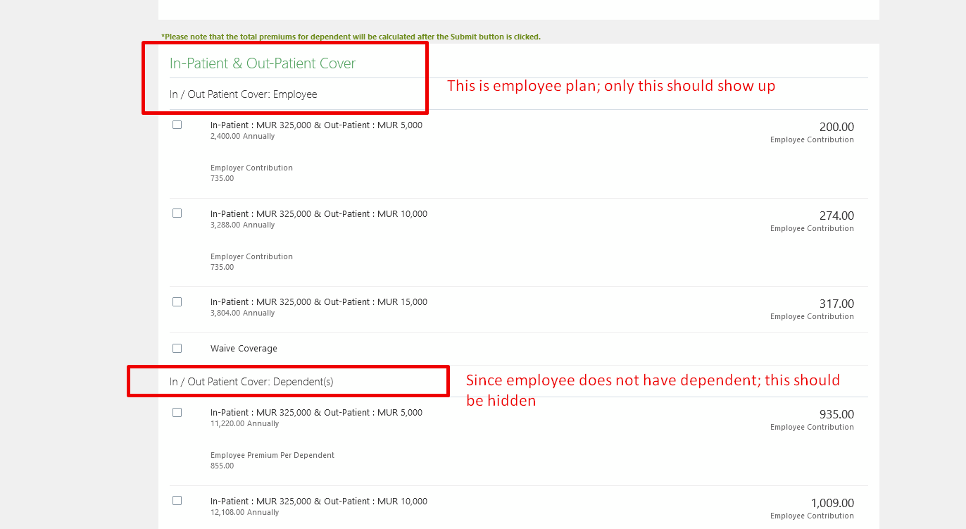 Benefits How To Show Dependent Plan Only When A Contact Exists On People To Cover Page — Cloud