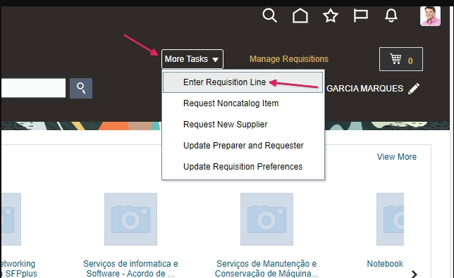 Unable To See Enter Requisition Line Option In Responsive Self Service Procurement Application