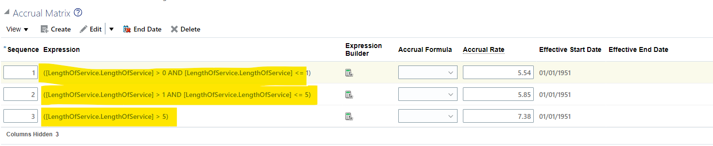 Length of service calculation in Absence accrual calculation location ...