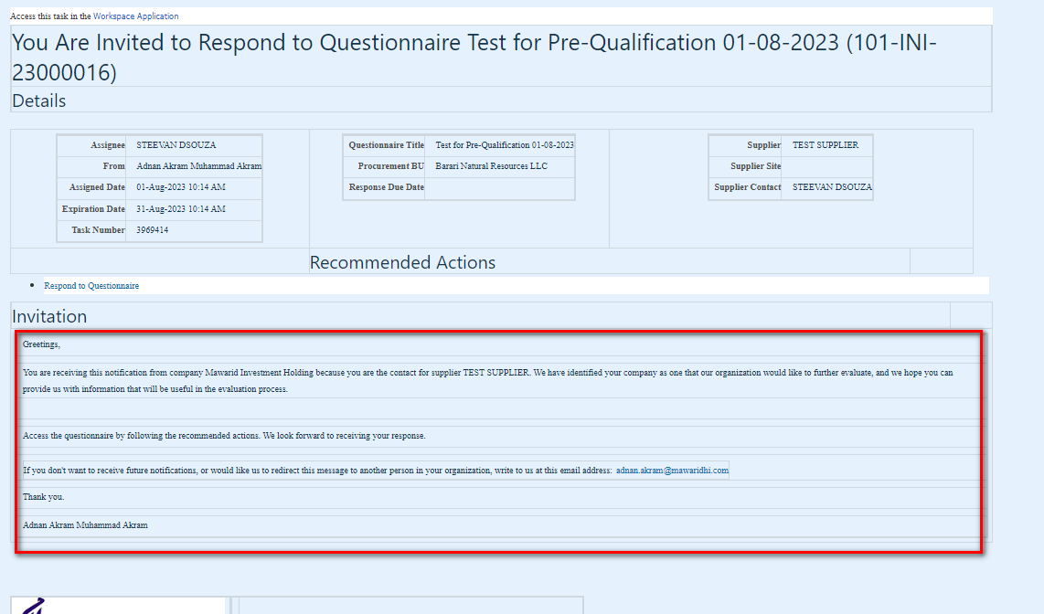Can We Customize Supplier Qualification Invitation Worklist Notification — Cloud Customer Connect