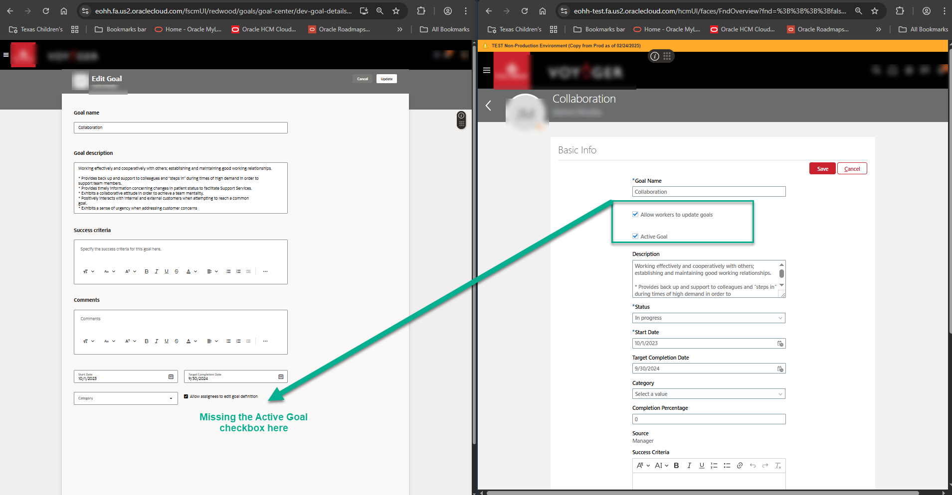 Is there an Active checkbox on Development Goals in Redwood UI? — Cloud ...