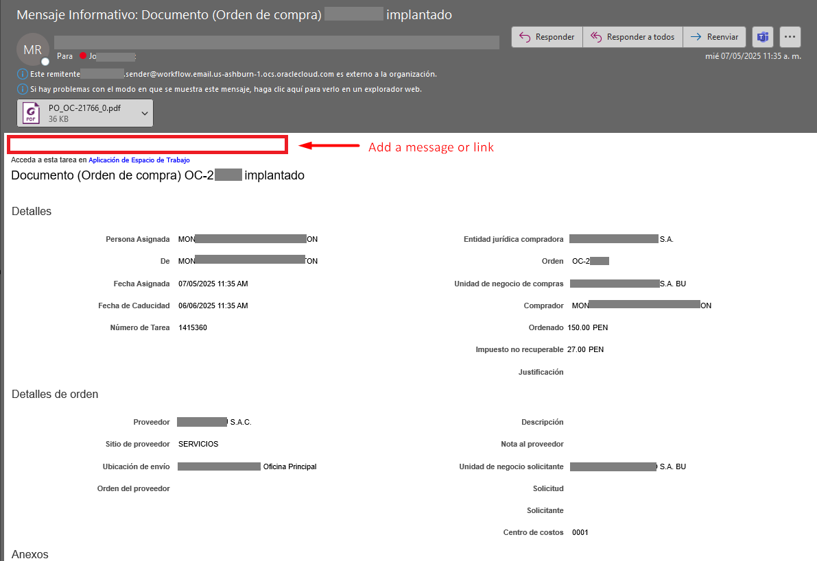 How do I edit the body of the Purchase Order approval notification ...