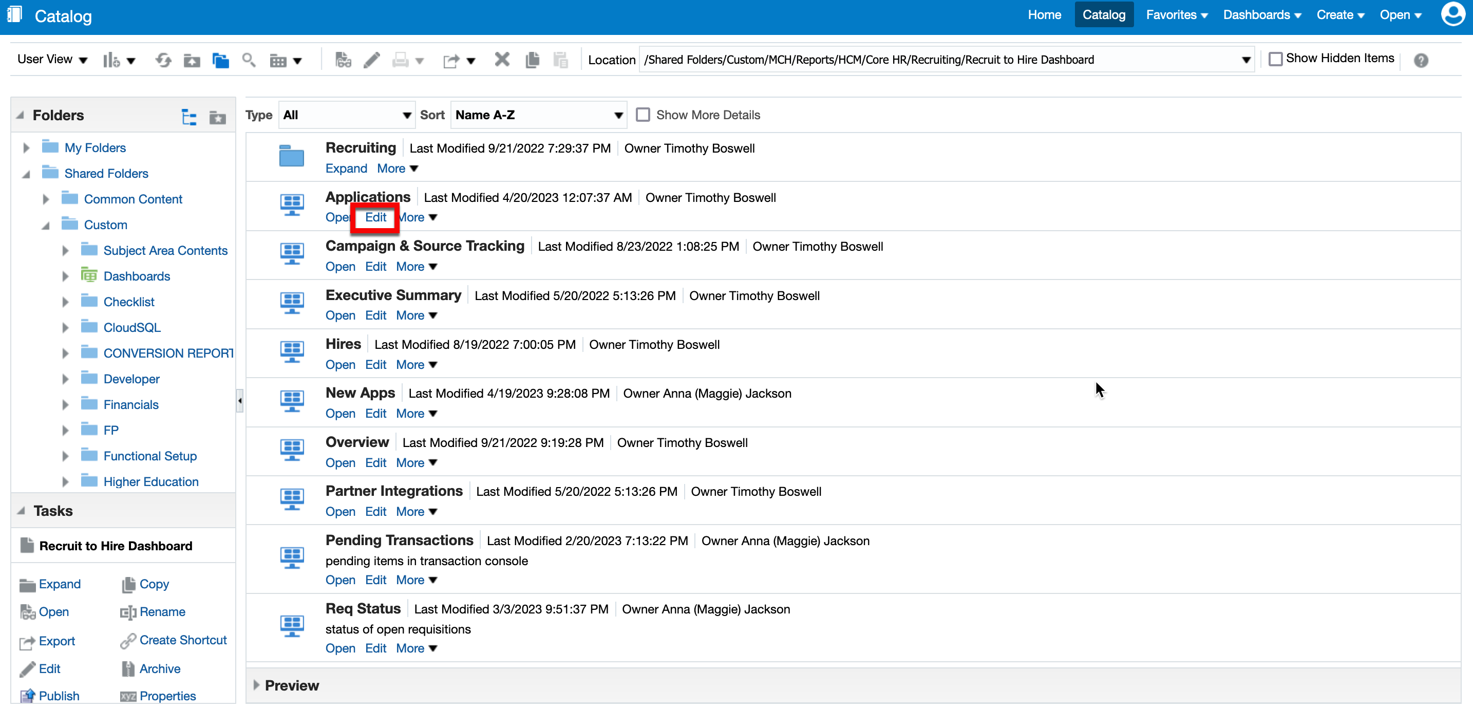 Modify Analysis for Active Applicants on Custom Recruit-to-Hire ...