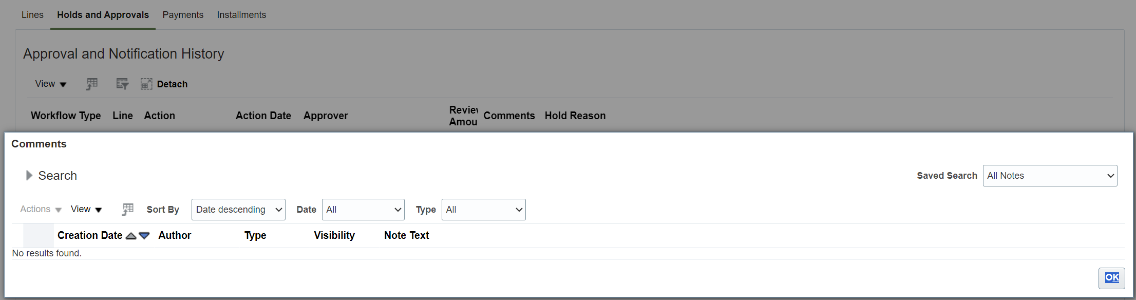 Inquiry User Unable to See Request Comments within 'Approval and ...