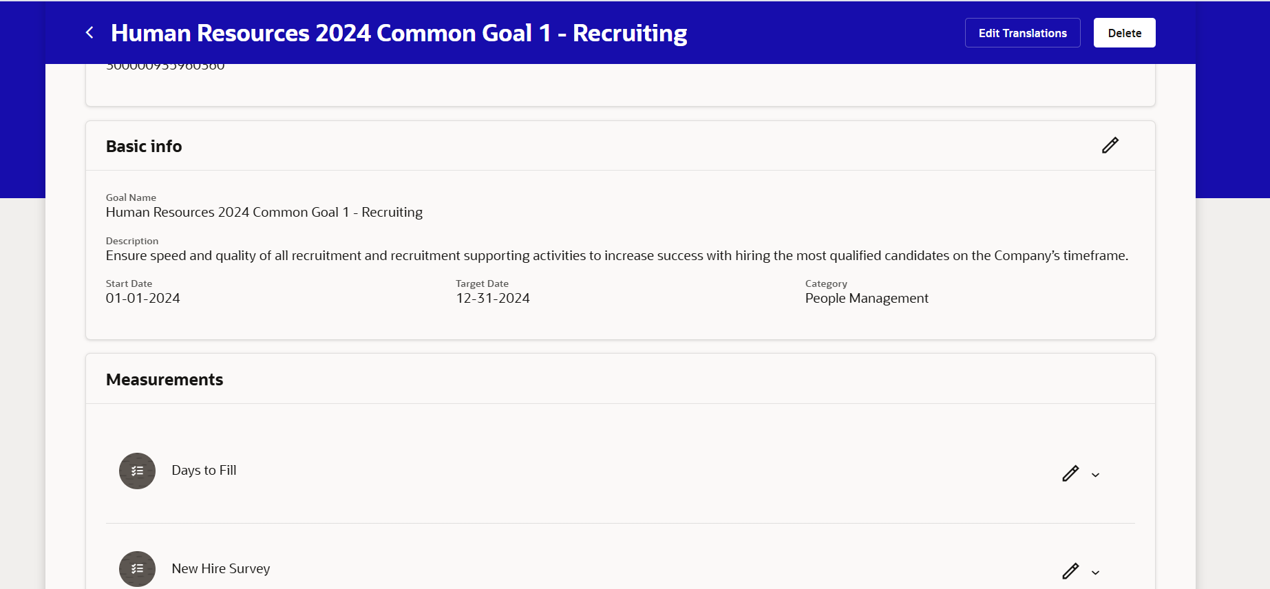 The Measurements Are Not Auto Populating In Redwood For Performance Library Goals Ess — Cloud