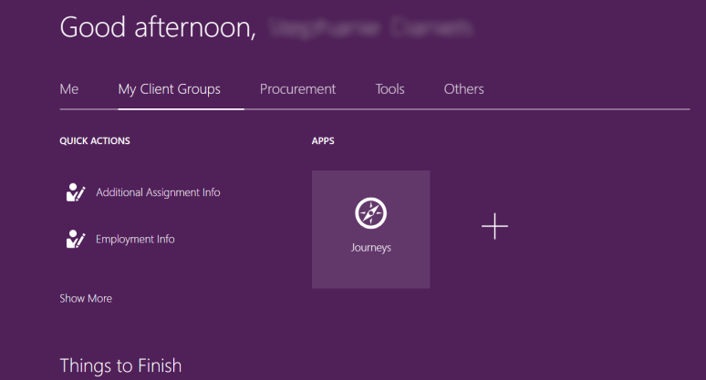 Employees seeing My Client Groups after enabling Journeys — Cloud Customer Connect