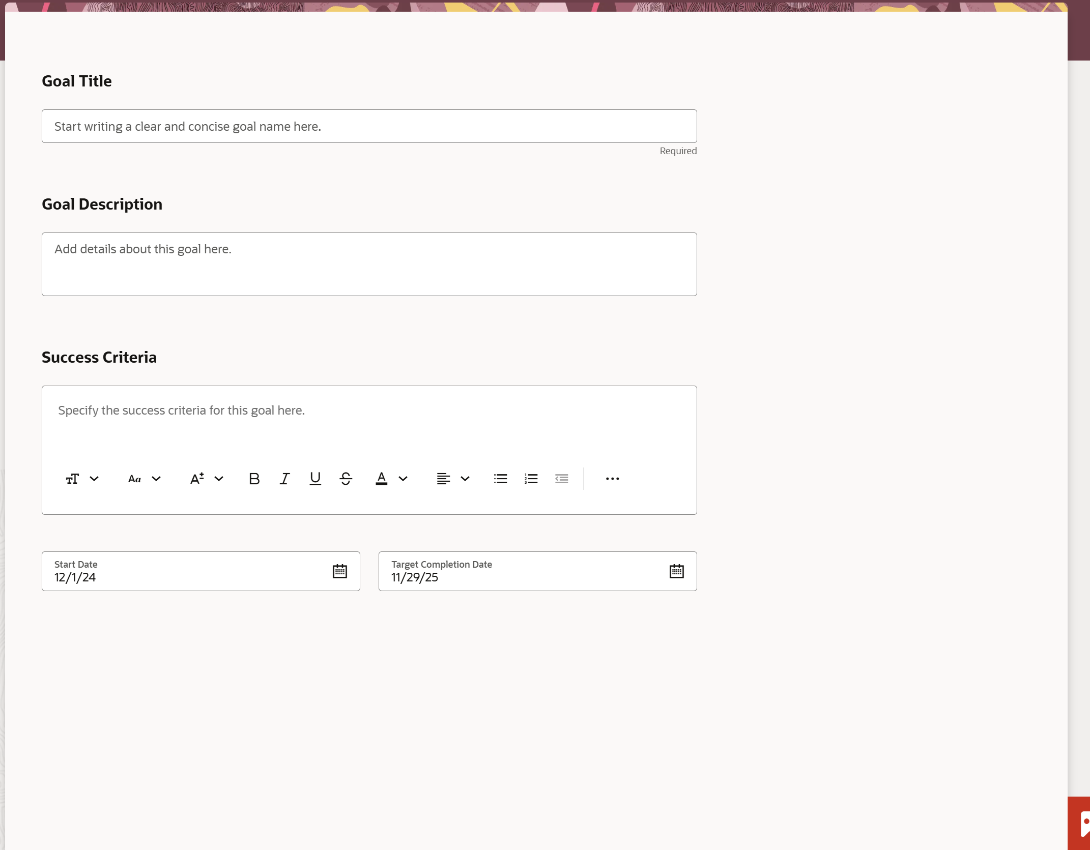 Redwood: How to hide Goal page fields when adding a goal in Mass Assign/Share — Cloud Customer ...
