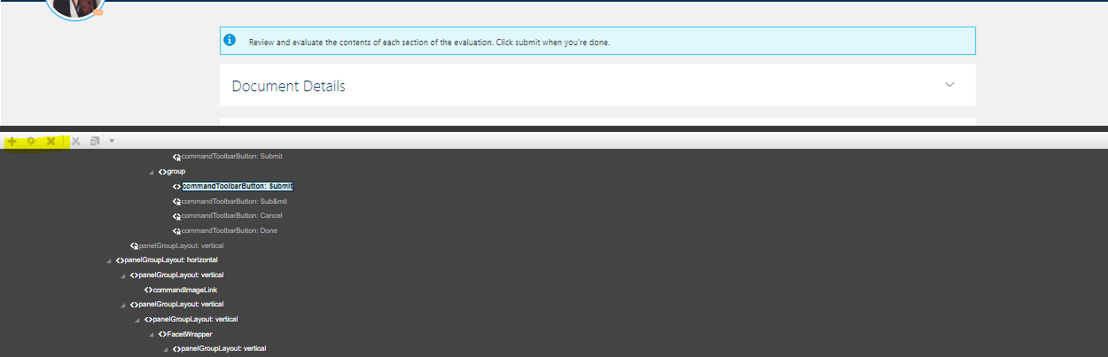 Cannot hide submit button in performance document using page composer — Cloud Customer Connect