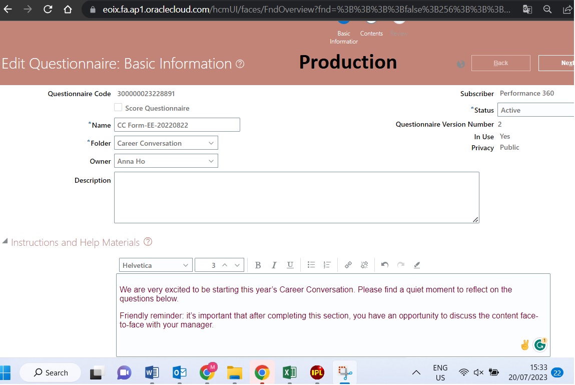 How can I edit the font colour for Performance document? — Cloud Customer Connect