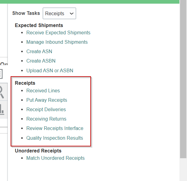 Correct Reciept And Inspect Receipts Missing On The Redwood Ui — Cloud Customer Connect
