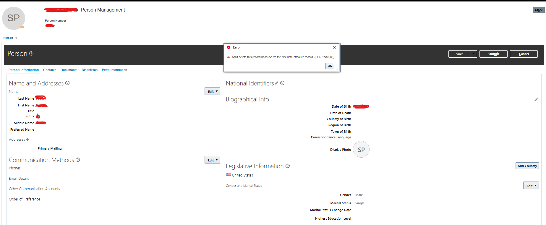 How to delete worker record that doesn't have assignment record — Cloud Customer Connect