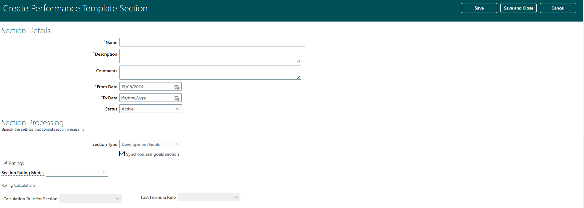 synchronized goals section in a development Goals section type — Cloud ...