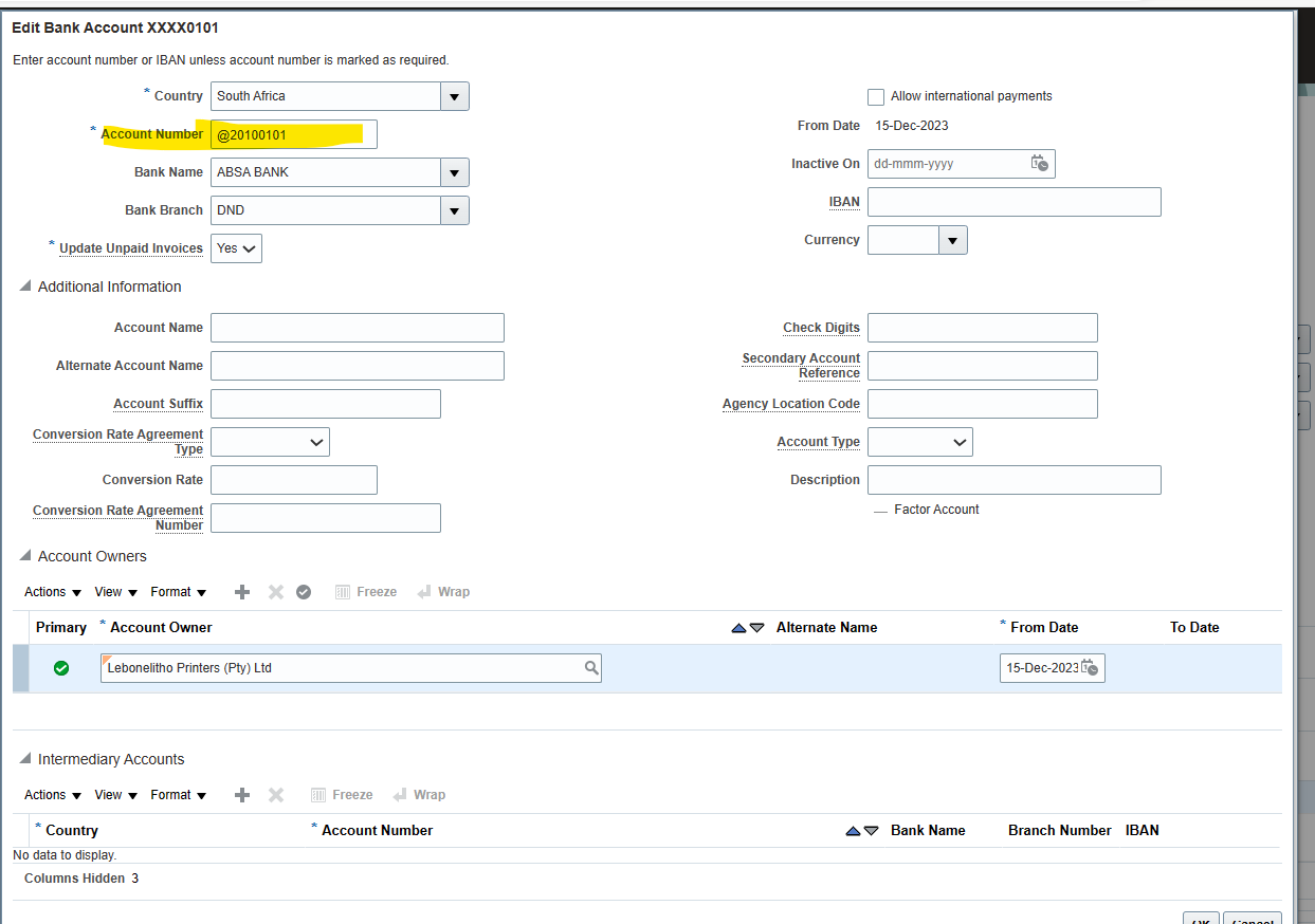 Can it be Possible to Prevent User to Enter Supplier Bank account ...