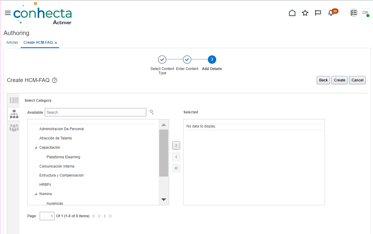 Why Are Not All Categories Available In Create Hcm Faq — Cloud Customer Connect