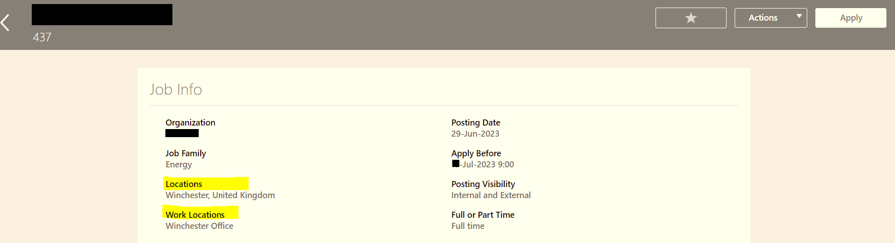 Feasibility to have secondary location under internal career site ...