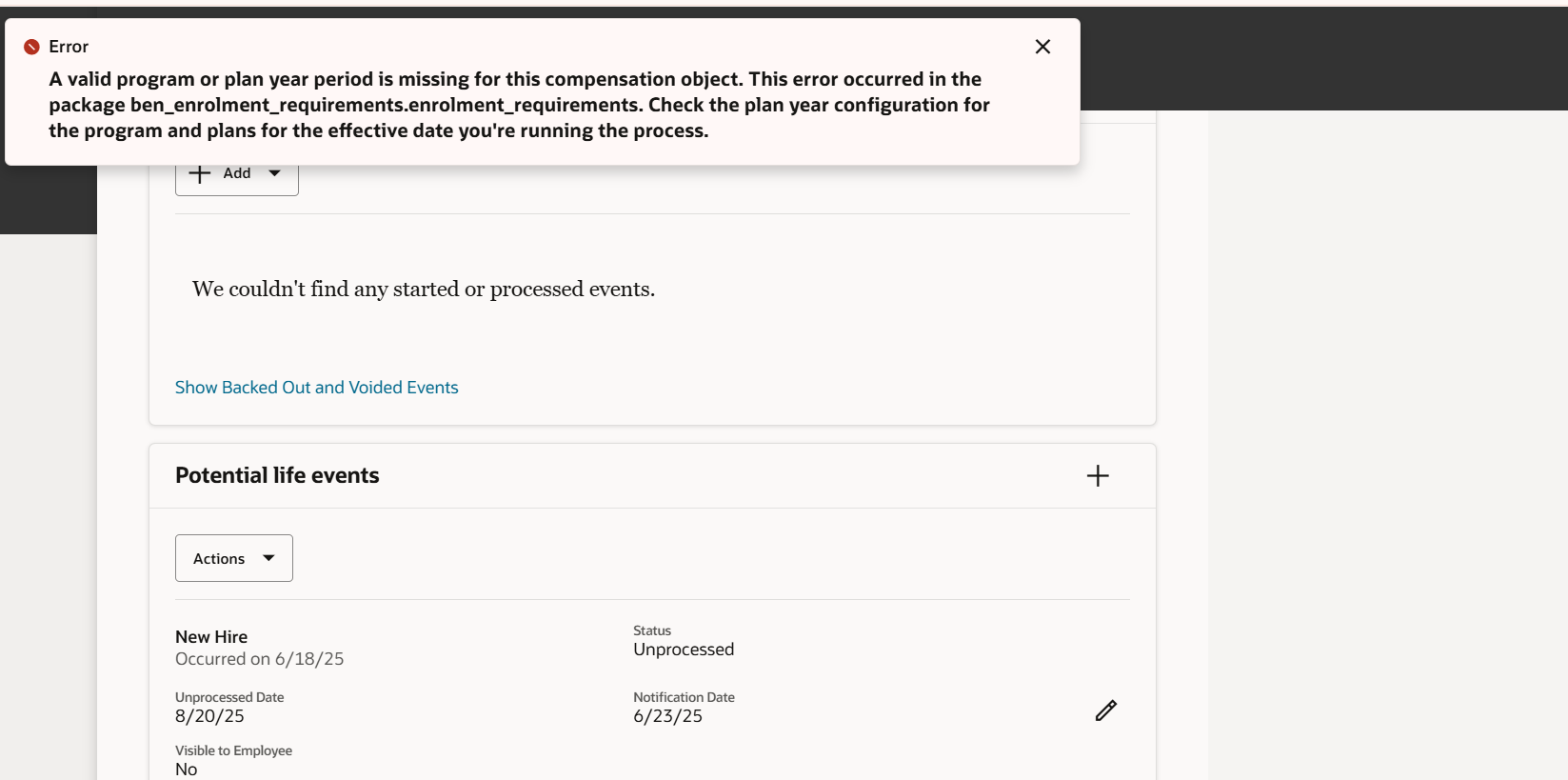 The new hire coverage start date formula is giving error while ...