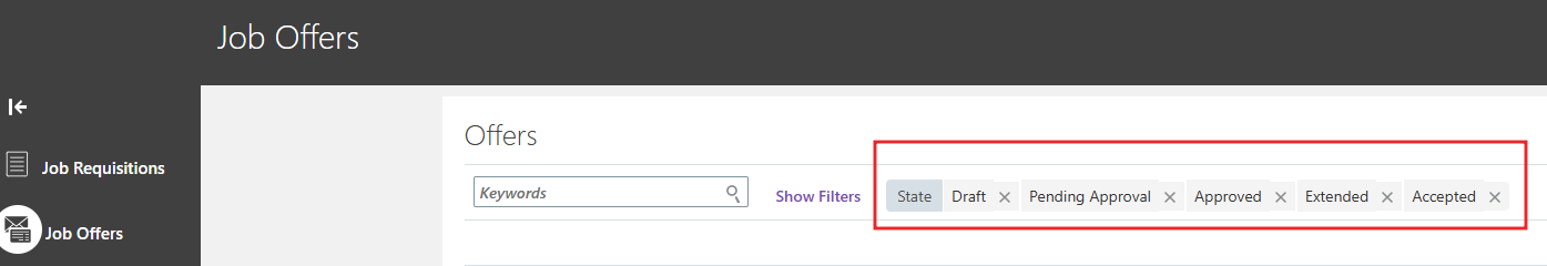 How to change default Job Offer filter for Hiring Manager? — Cloud ...
