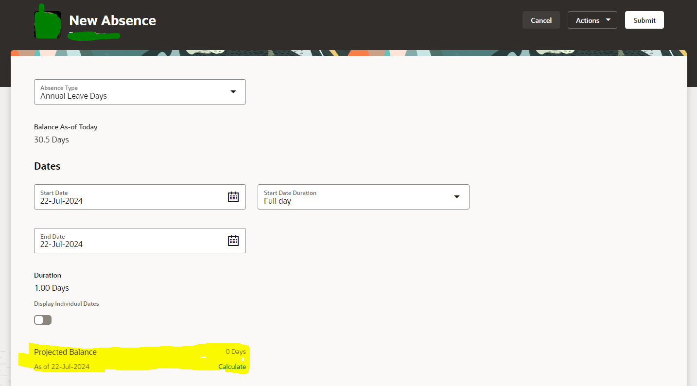 Redwood Add Absence And Absence Balance — Cloud Customer Connect