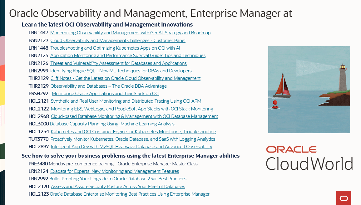 OCI Observability and Management at Oracle CloudWorld 2024 — Cloud Customer Connect